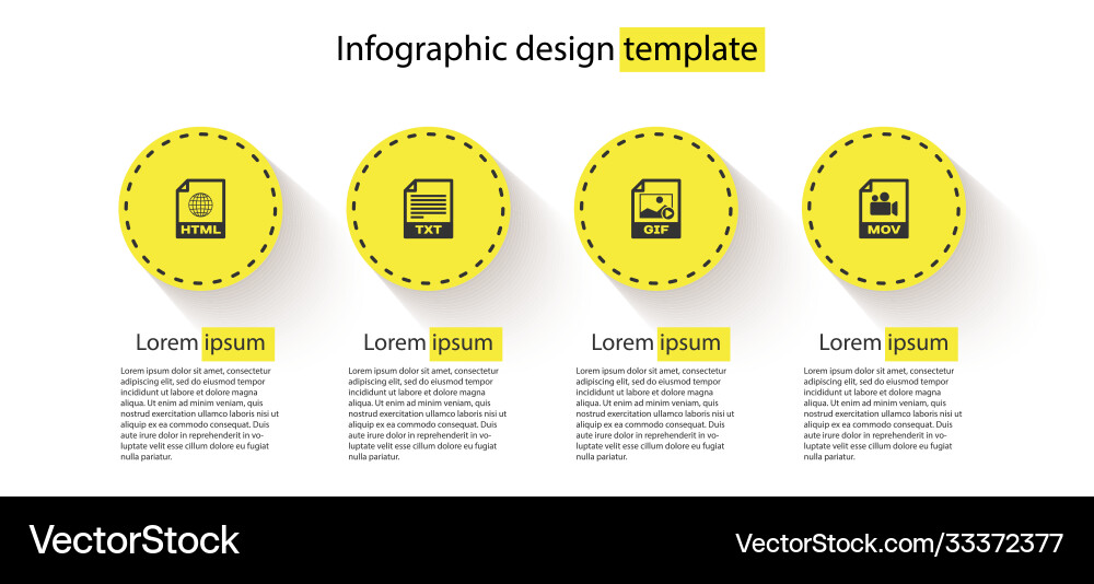 Set html file document txt gif and mov business Vector Image