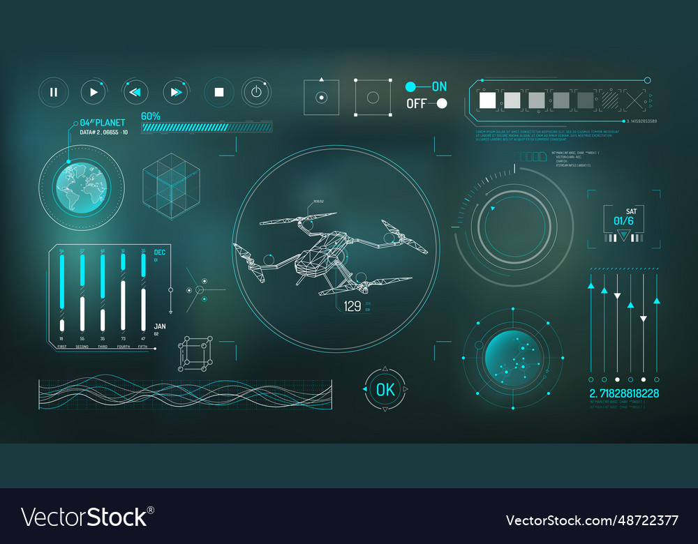 Set of infographic elements about drone and Vector Image