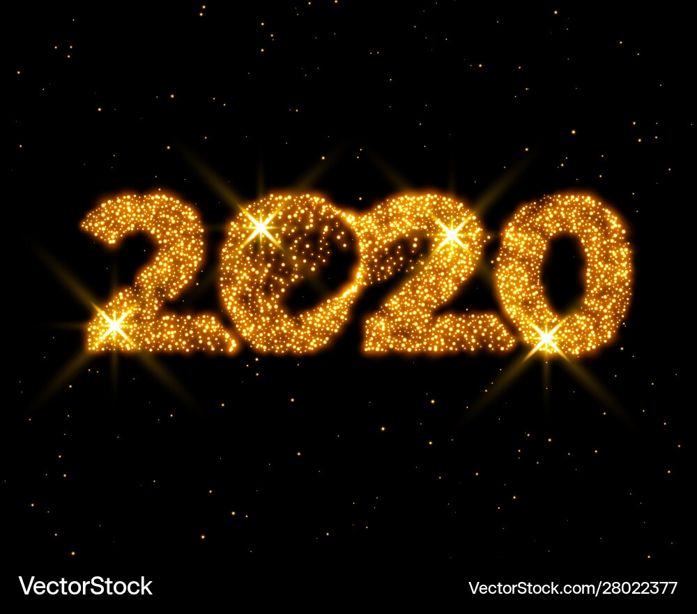 Shiny golden sparkle new year background design Vector Image
