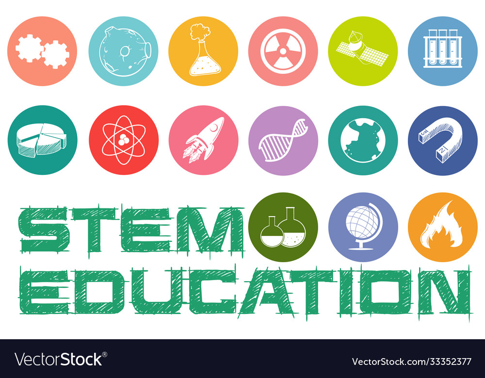 Stem education banner with icon Royalty Free Vector Image