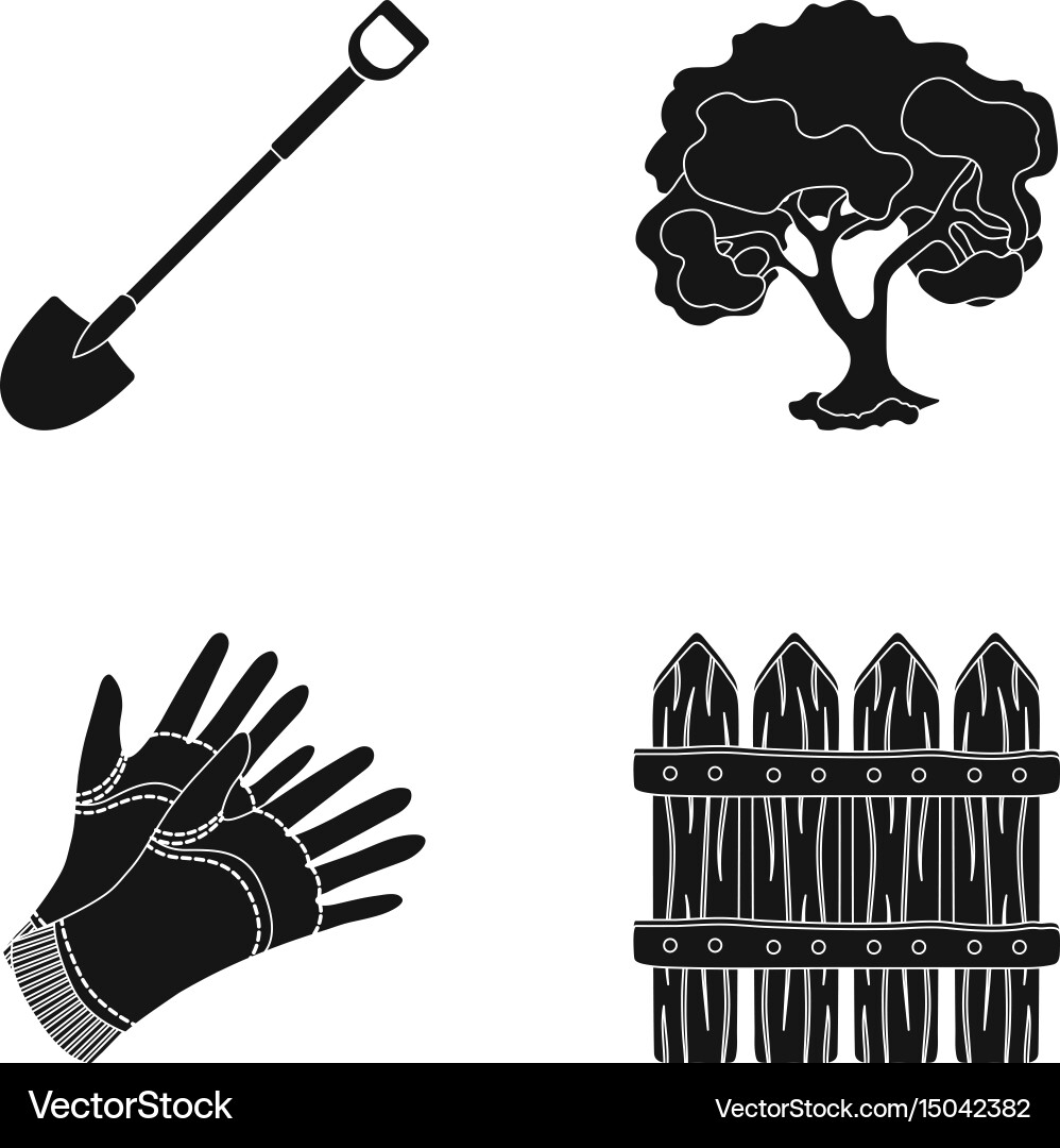 A shovel with handle tree in the garden Royalty Free Vector