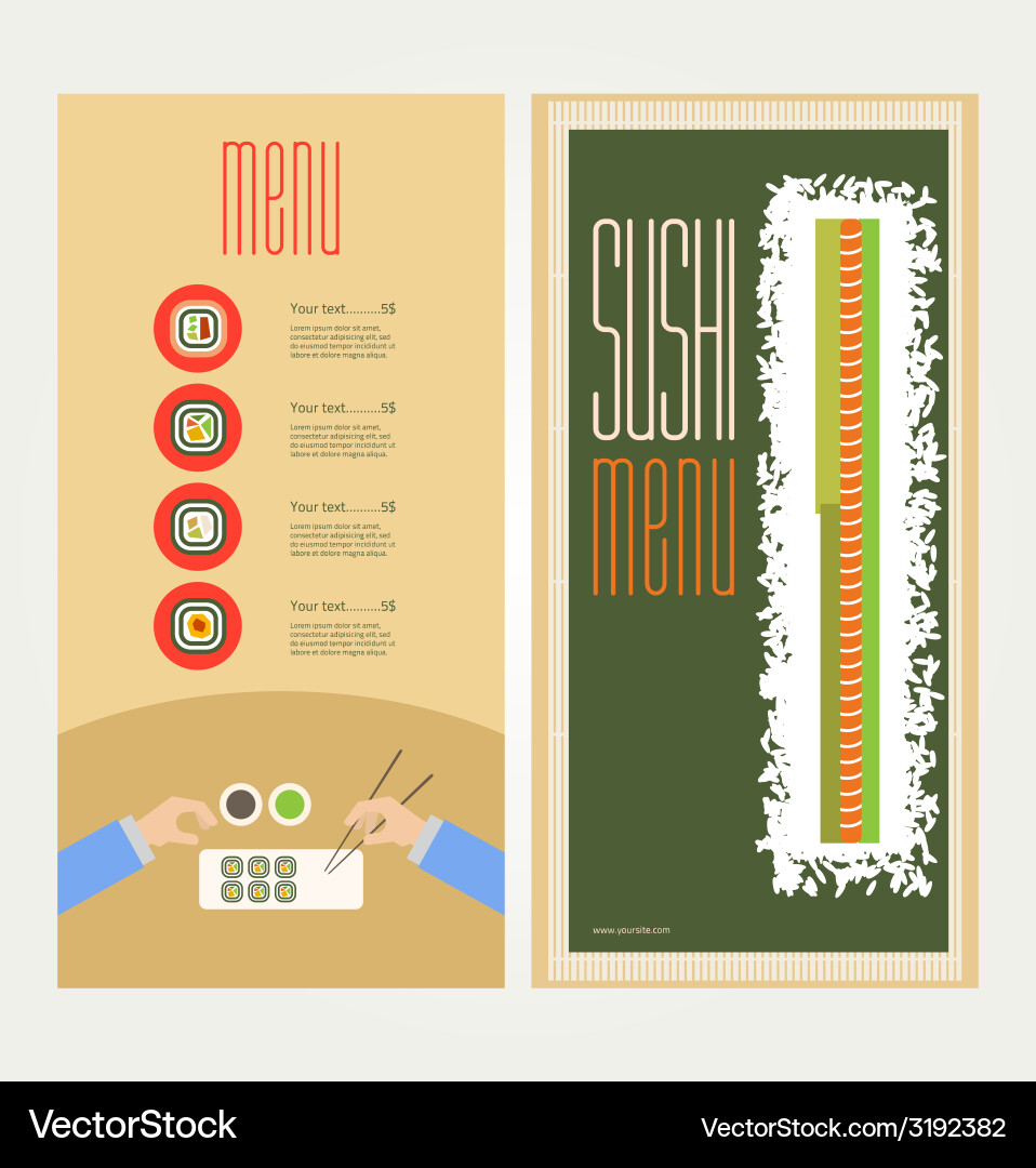 Abstract image of a menu with sushi Royalty Free Vector