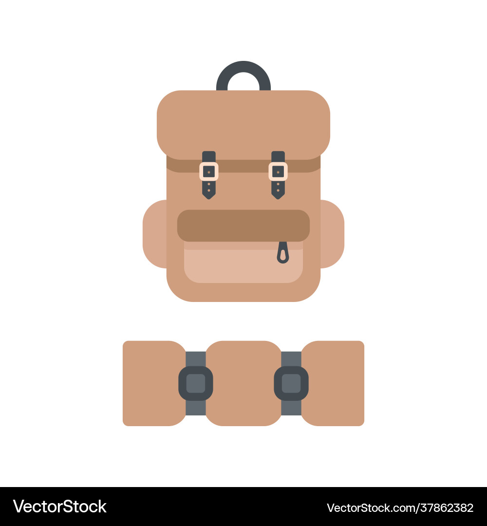 Camping travel backpack for outdoors adventure Vector Image