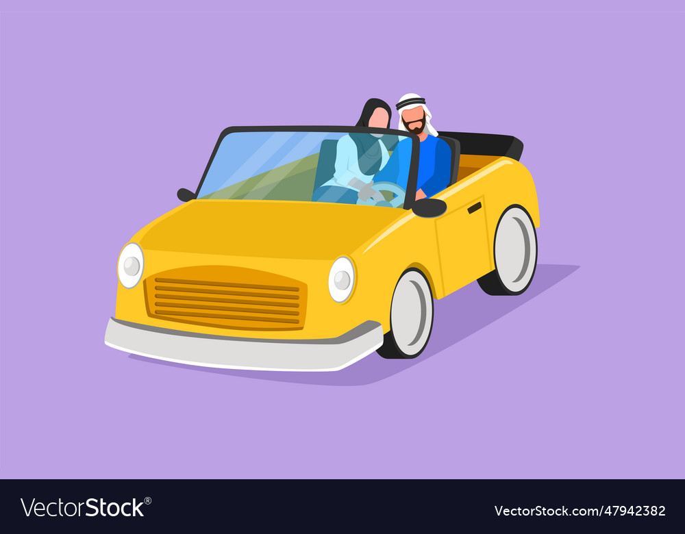 Character Flat Drawing Romantic Arabian Couple Vector Image