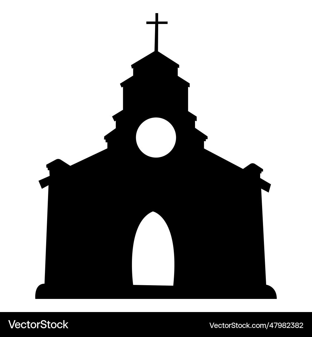 Church silhouette cut out Royalty Free Vector Image