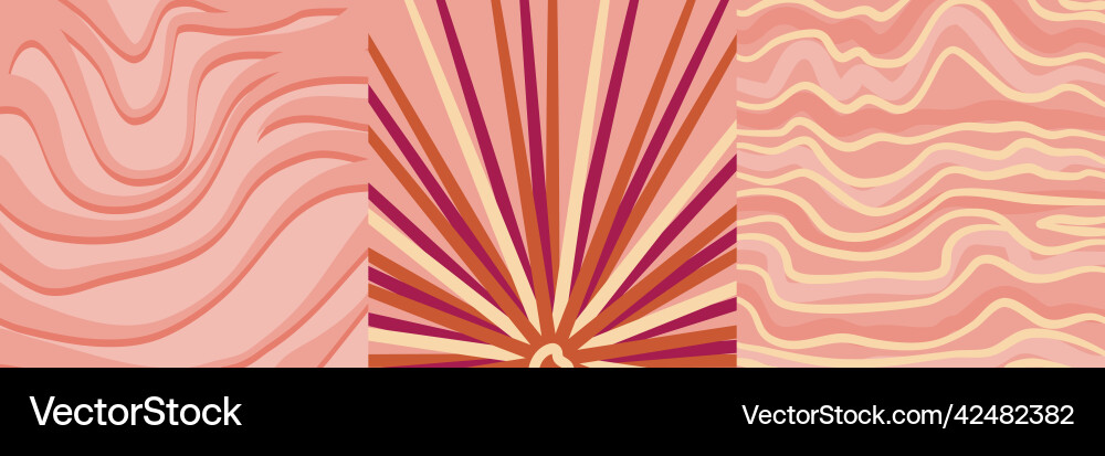 Groovy poster y2k retro background set for print Vector Image