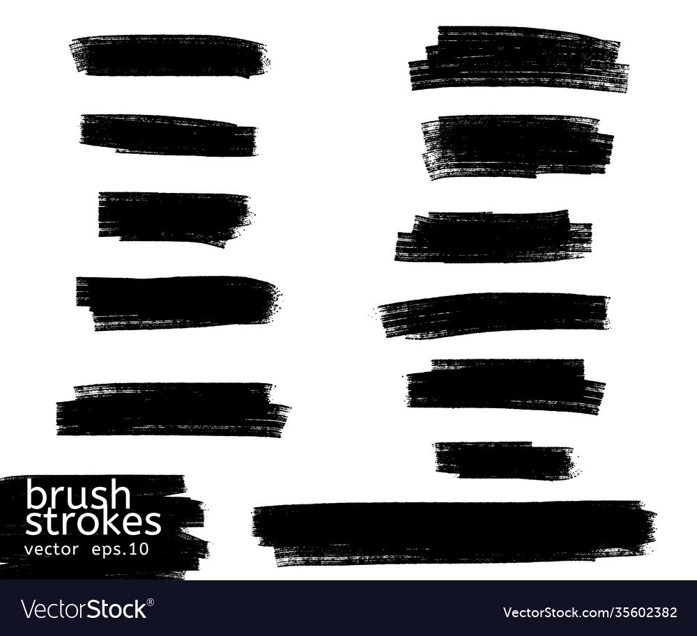 Grunge black paint ink brush stroke dirty Vector Image