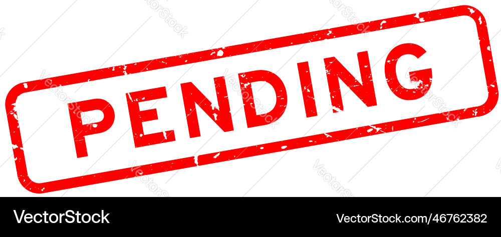 Grunge red pending word square rubber seal stamp Vector Image