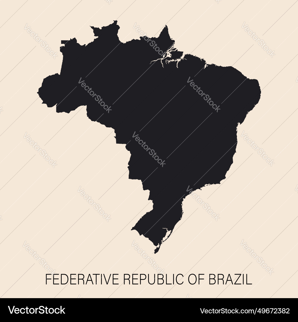 Highly detailed brazil map with borders isolated Vector Image