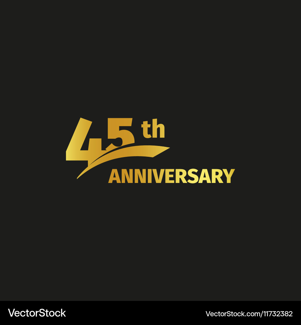 Isolated abstract golden 45th anniversary logo Vector Image
