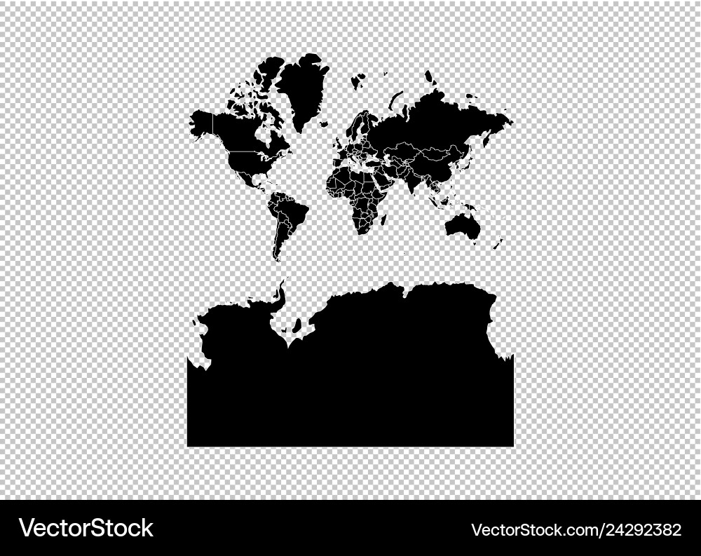 Map - high detailed black Royalty Free Vector Image