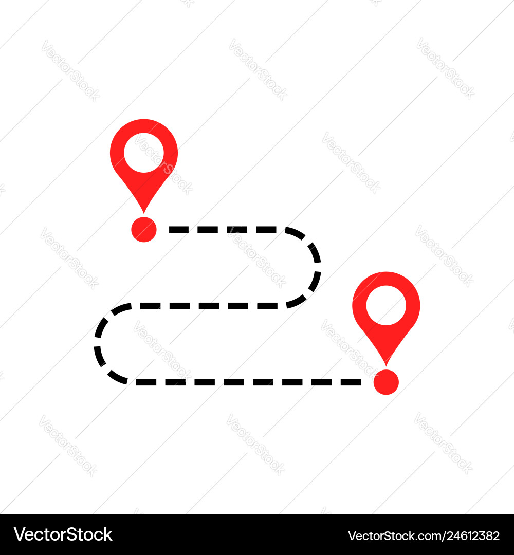 Move location icon in flat style pin gps on white Vector Image