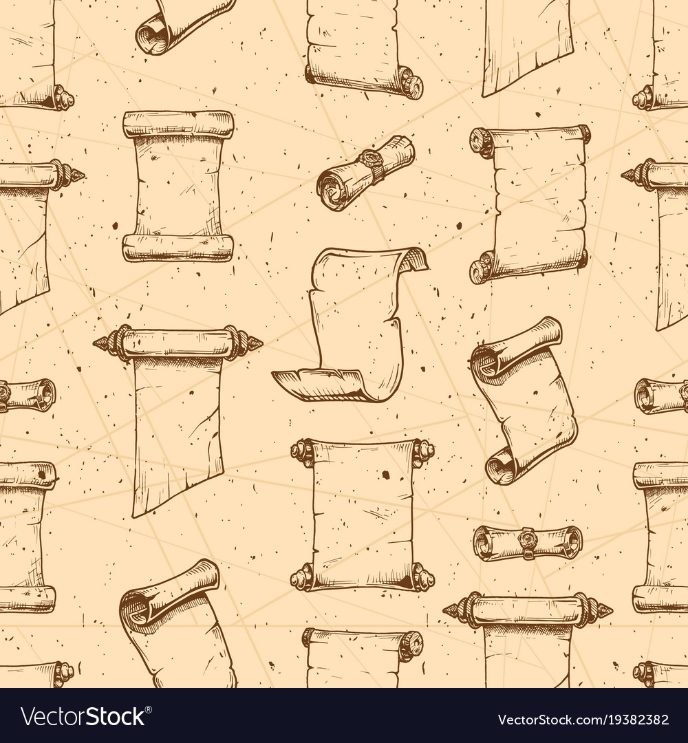 Pattern with old scroll Royalty Free Vector Image