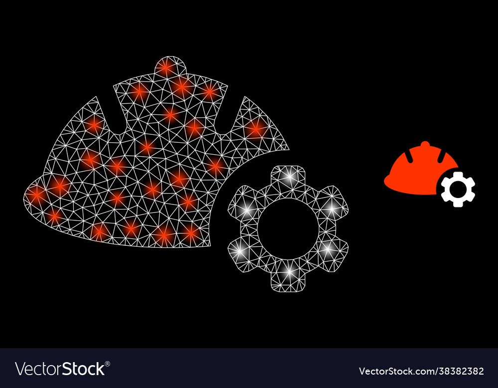 Polygonal wire frame mesh engineering with light Vector Image