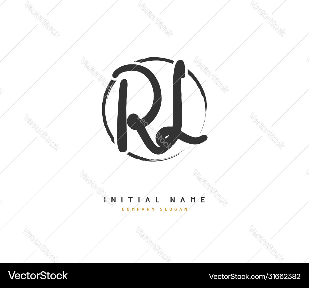 R l rl beauty initial logo handwriting logo Vector Image