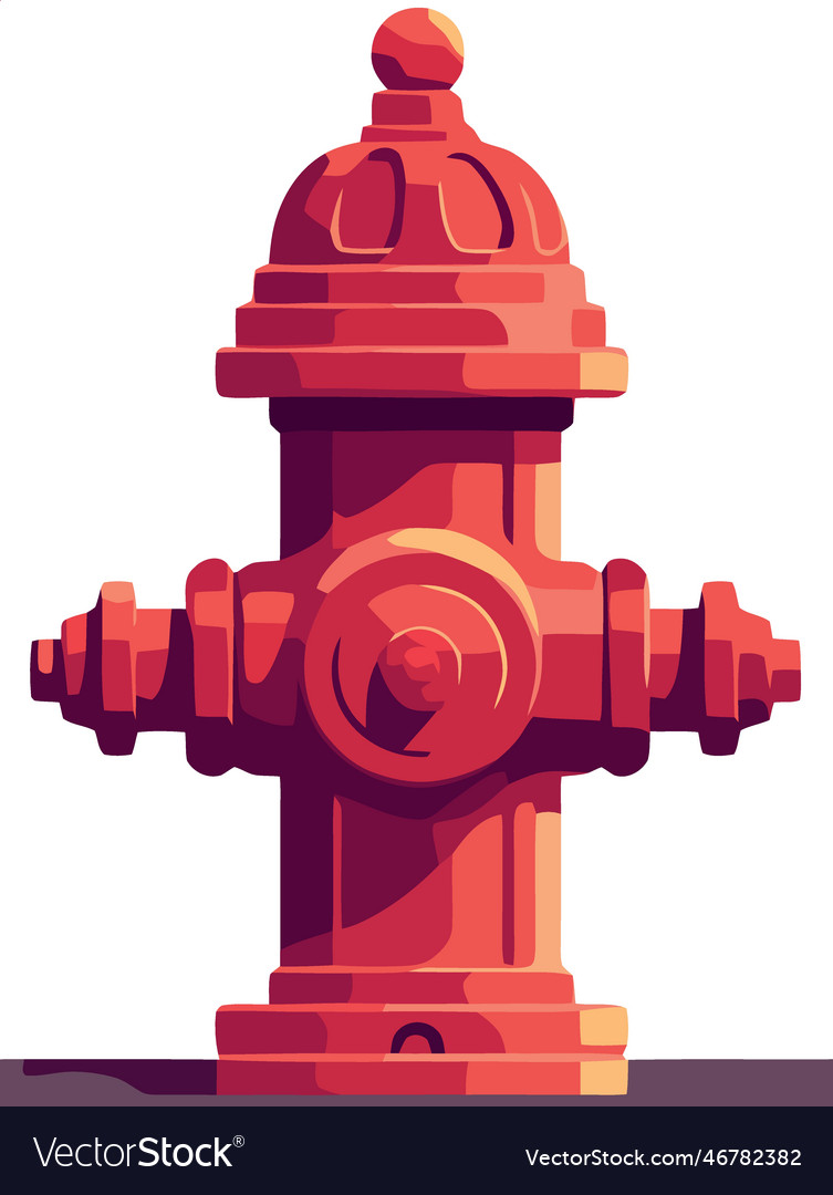Red fire hydrant object Royalty Free Vector Image