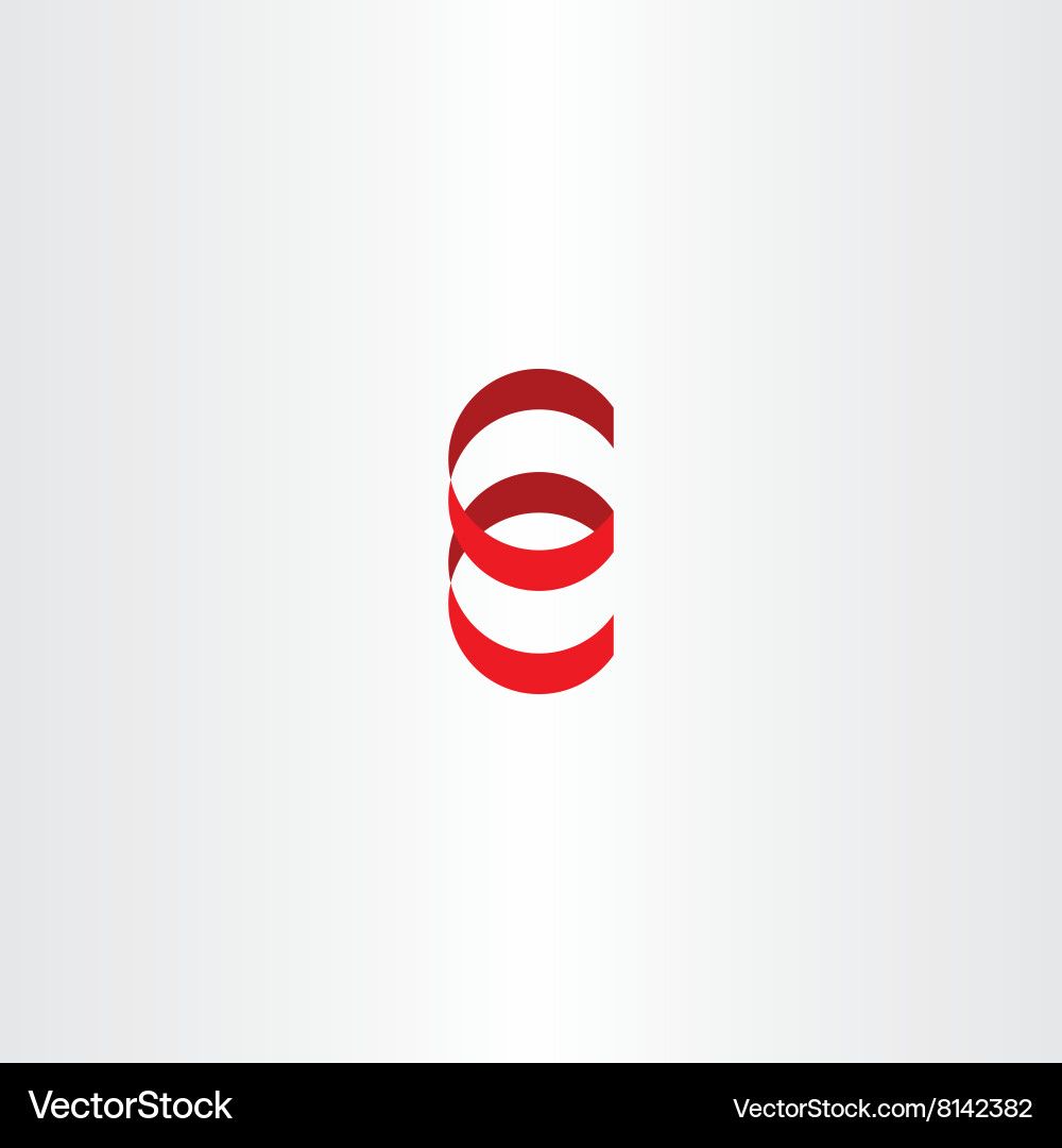 Red logo letter e spiral icon ribbon Royalty Free Vector