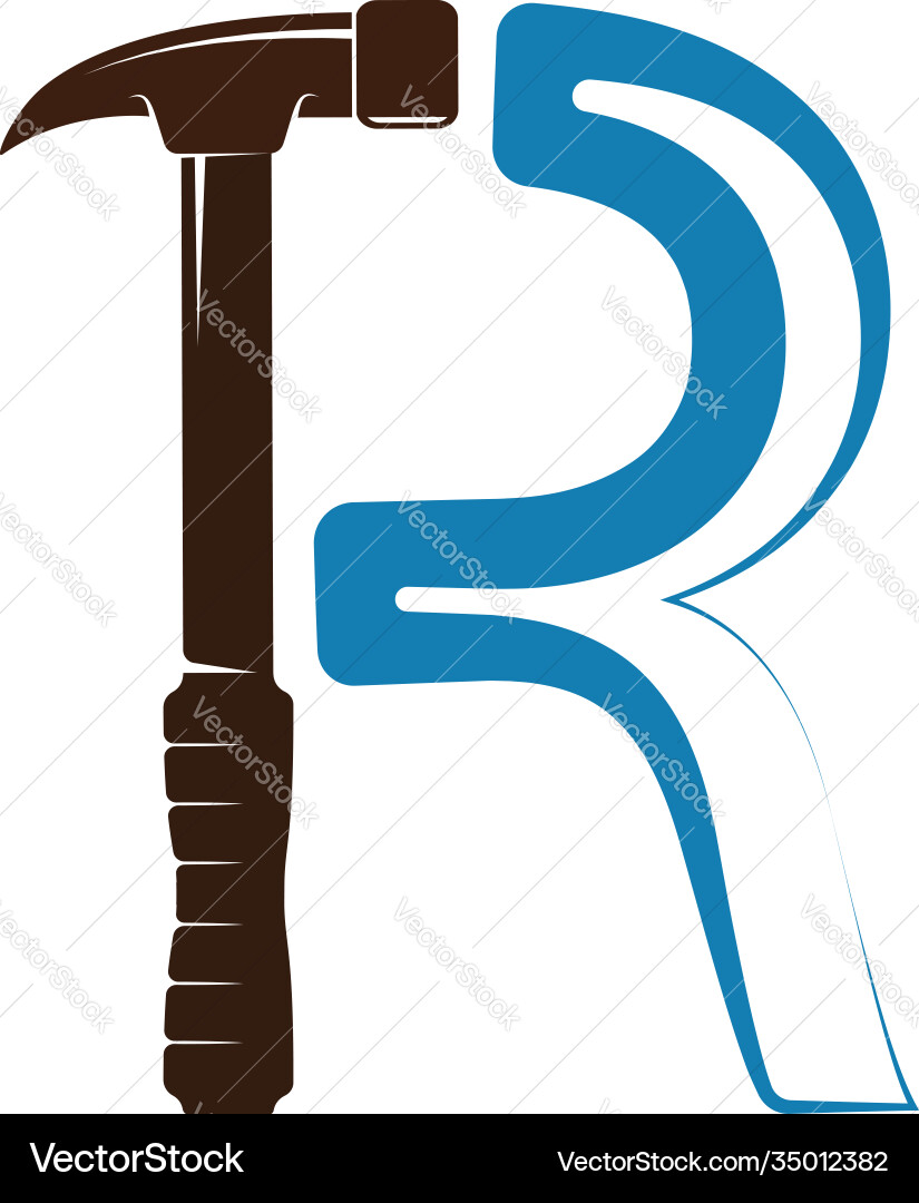 Repair and service hammer symbol Royalty Free Vector Image