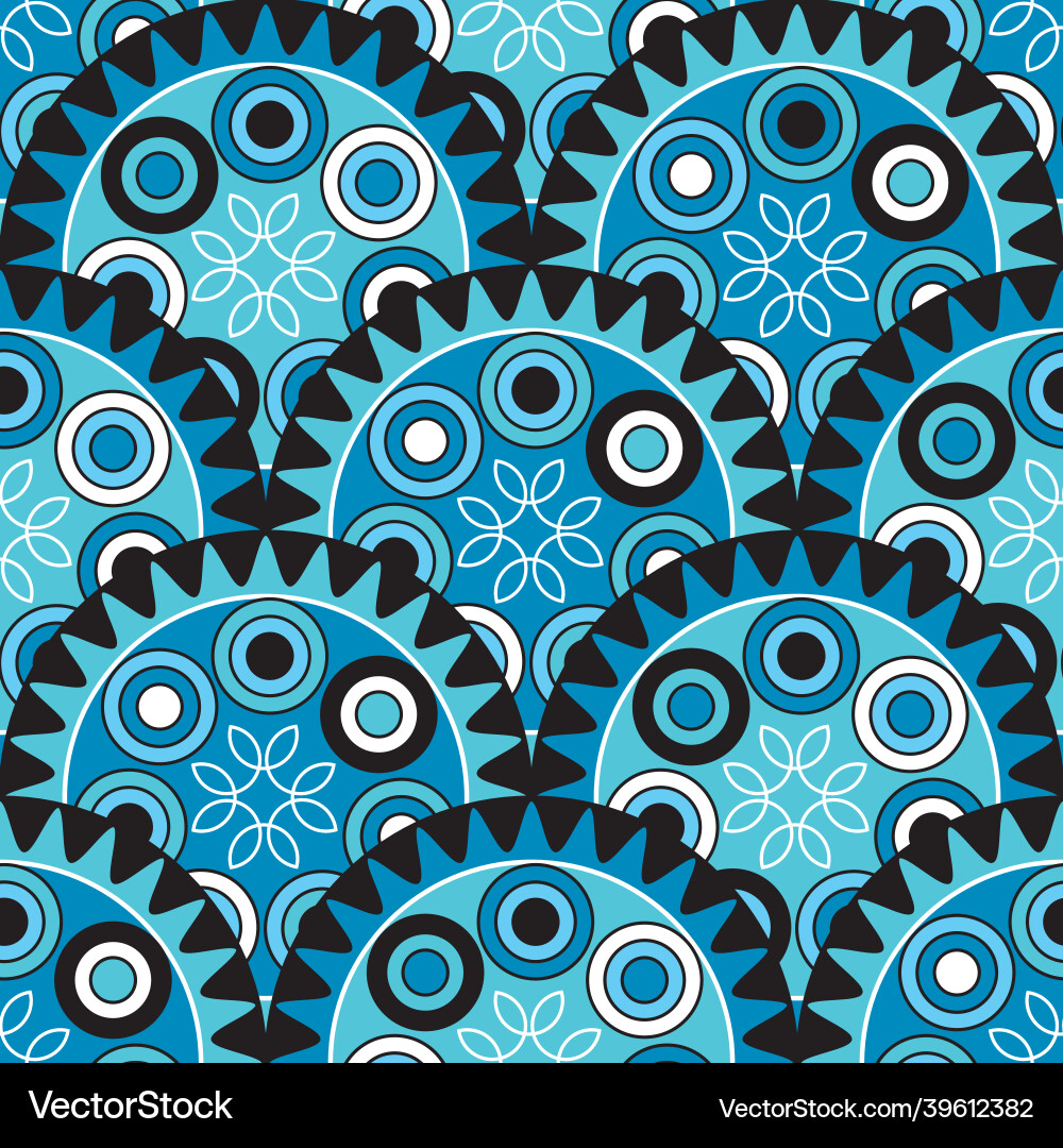 Seamless colorful african design blue Royalty Free Vector