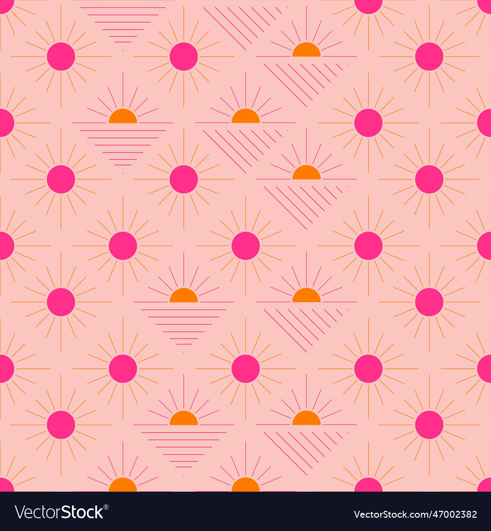 Seamless pattern with abstract shapes in pink Vector Image