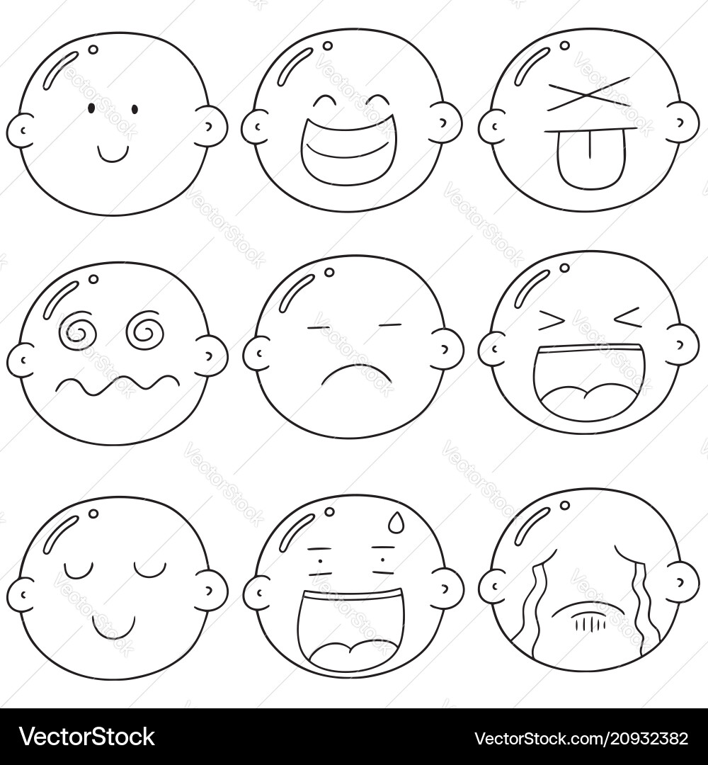 Set of cartoon face Royalty Free Vector Image - VectorStock