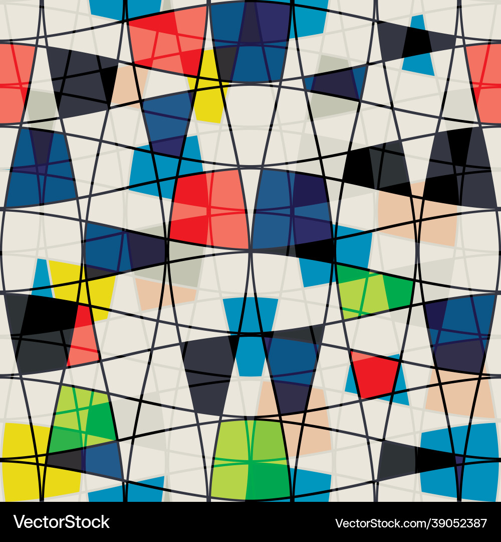 Abstract mondrian style seamless pattern Vector Image