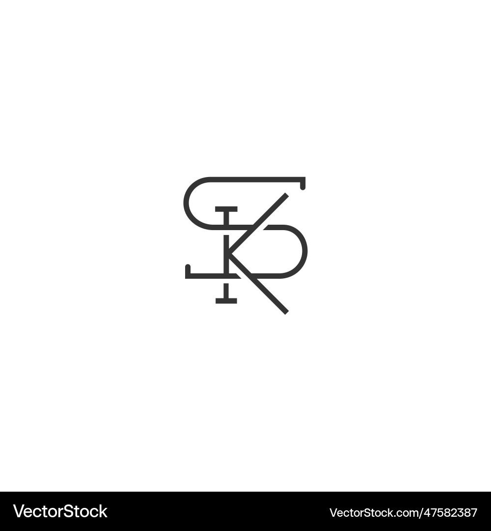 Alphabet letters monogram logo ks sk k Royalty Free Vector