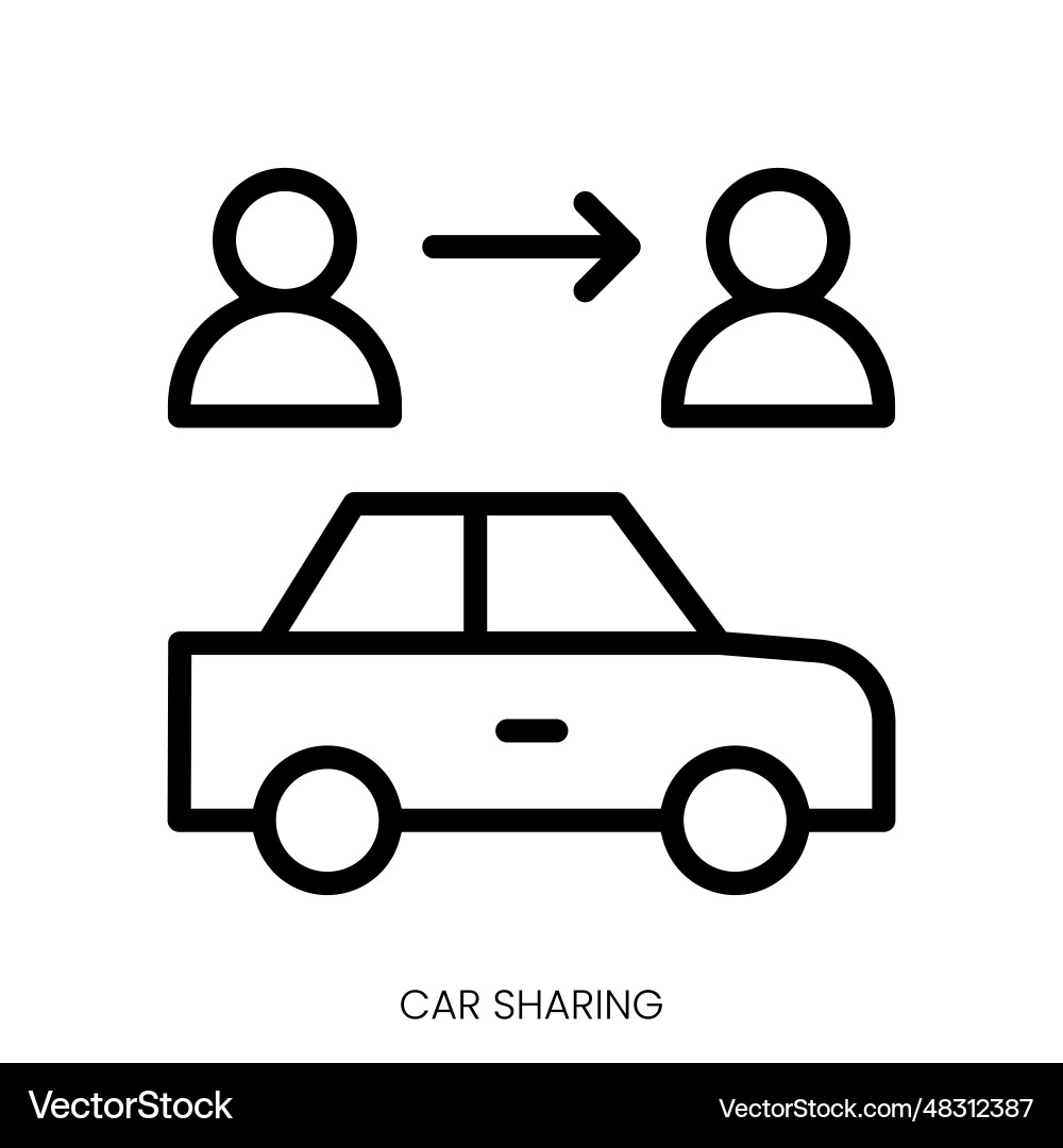 Car sharing icon line art style design isolated Vector Image