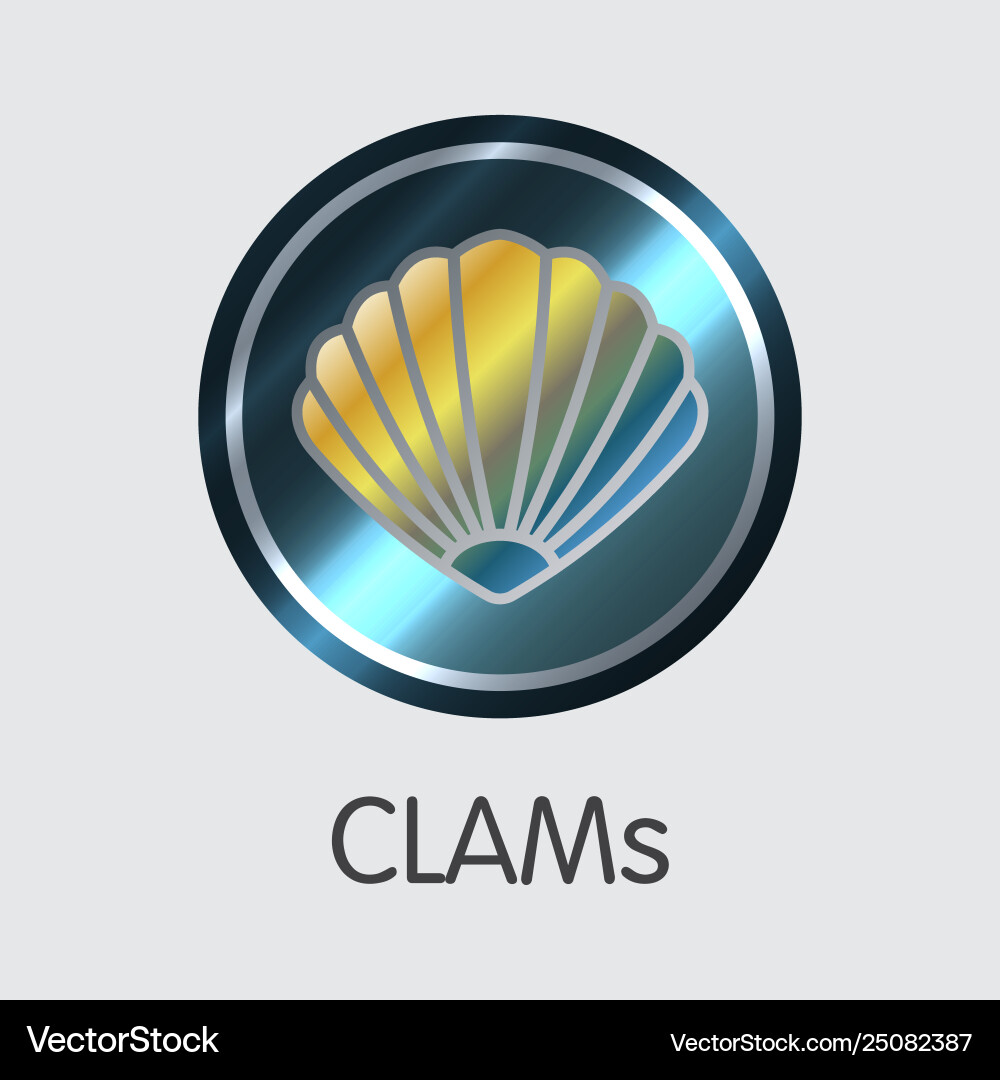 Clam - clams the logo virtual currency Royalty Free Vector