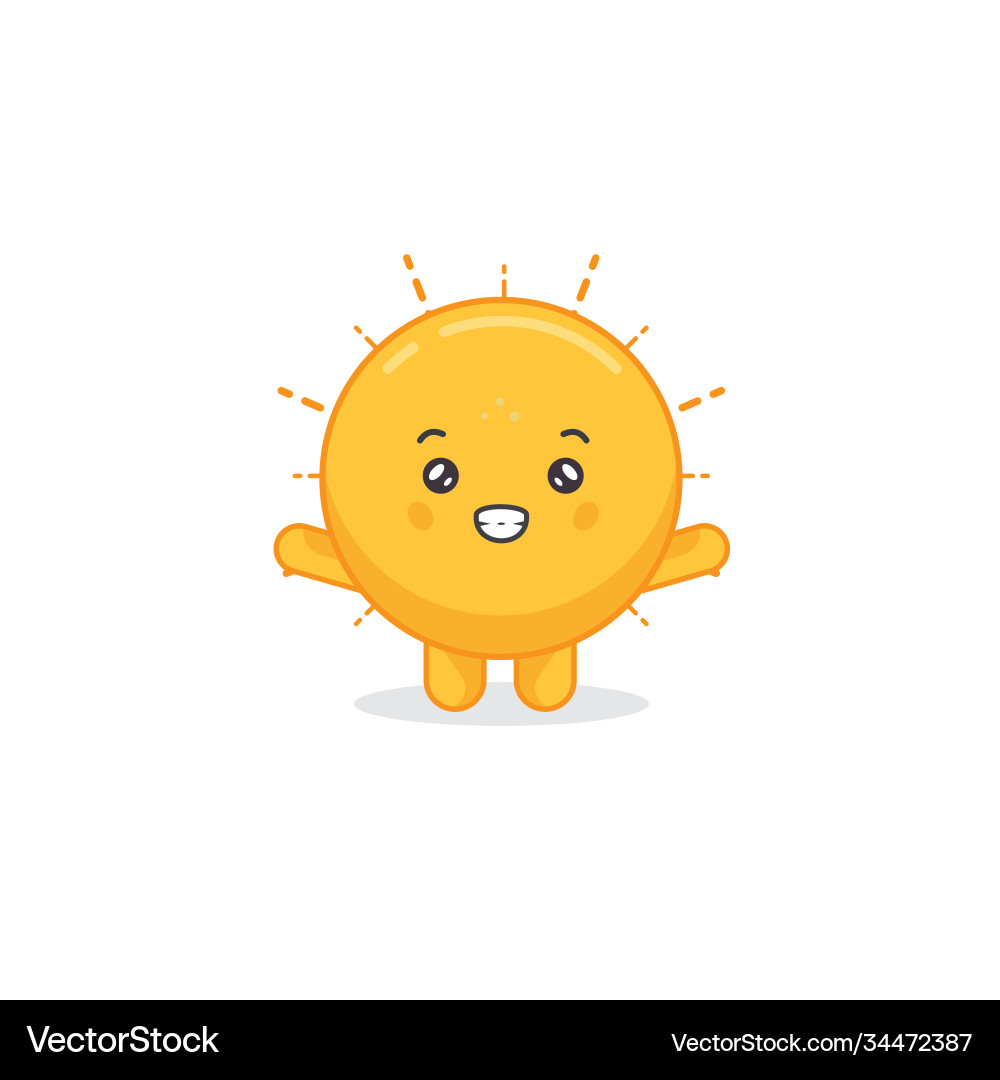 Cute sun character with happy expressions Vector Image