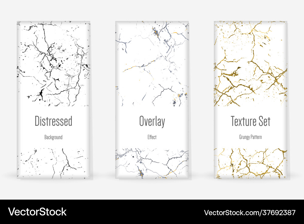Distress grunge texture set scratched dirt print Vector Image