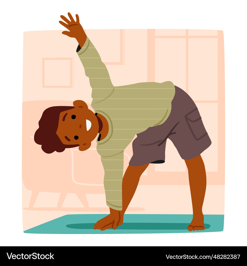 Energetic little boy enthusiastically engages Vector Image