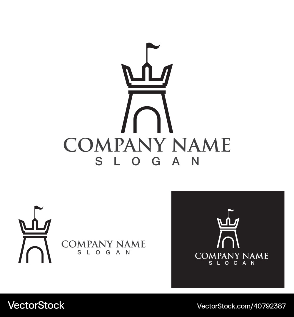 Fortress logo and symbol template Royalty Free Vector Image