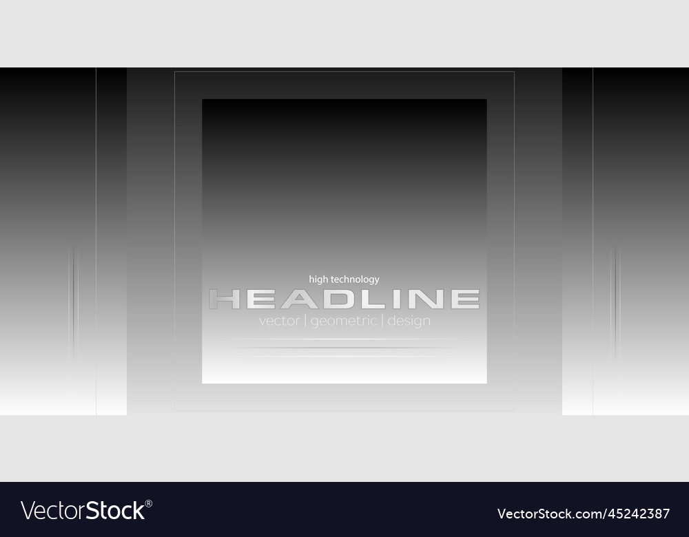Grey abstract tech gradient background Royalty Free Vector