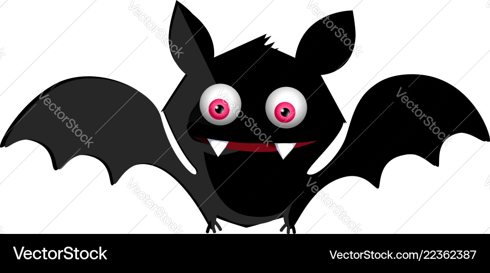 Halloween cute funny black smiling bat Royalty Free Vector