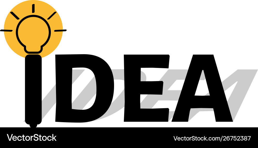 Idea concept with lighting bulb shadow Royalty Free Vector