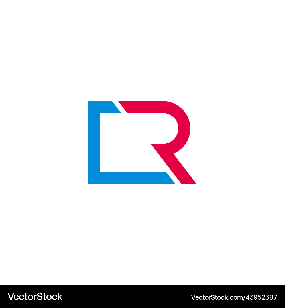 Letter cr colorful linear geometric simple logo Vector Image