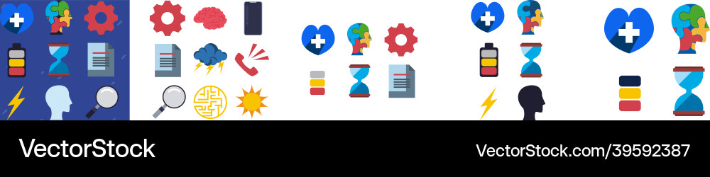 Mental health icons Royalty Free Vector Image - VectorStock