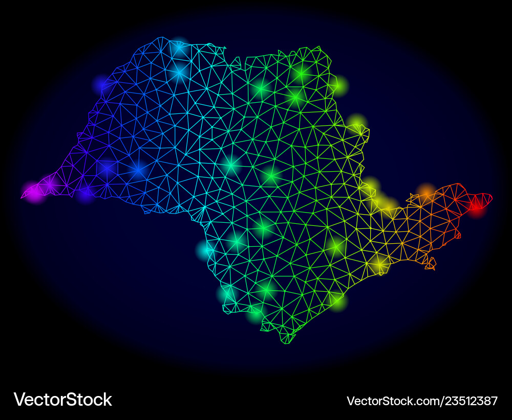 Polygonal wire frame colorful mesh map of sao Vector Image