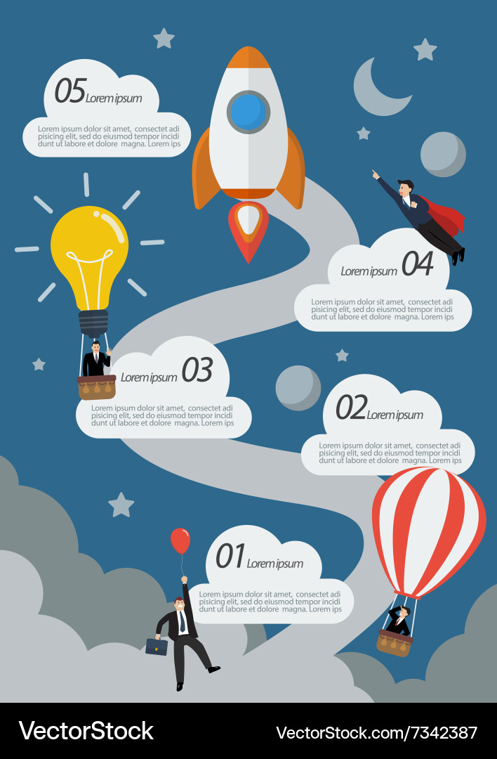 Progress of business infographic Royalty Free Vector Image
