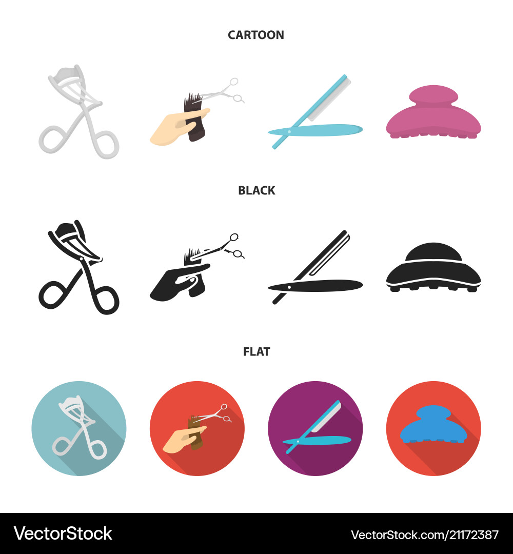 Scissors brush razor and other equipment Vector Image