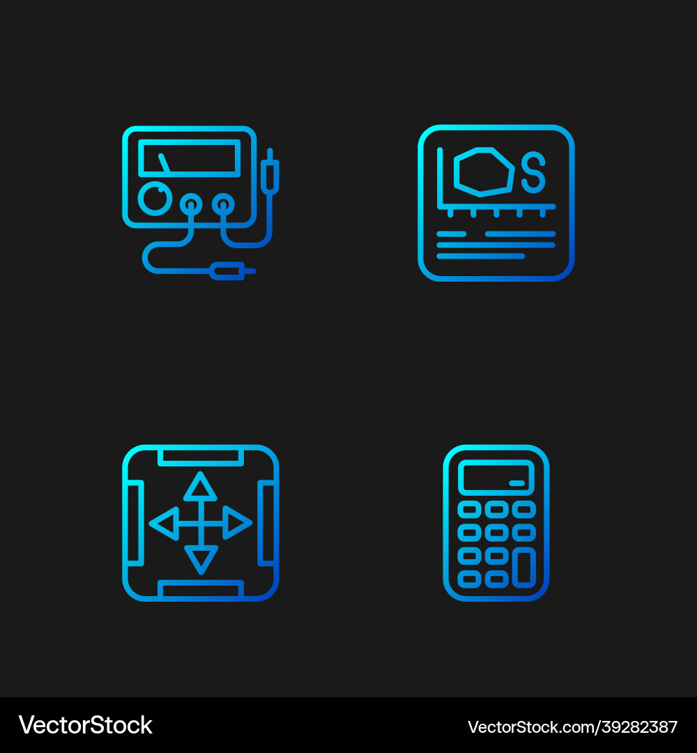 Set line calculator area measurement multimeter Vector Image