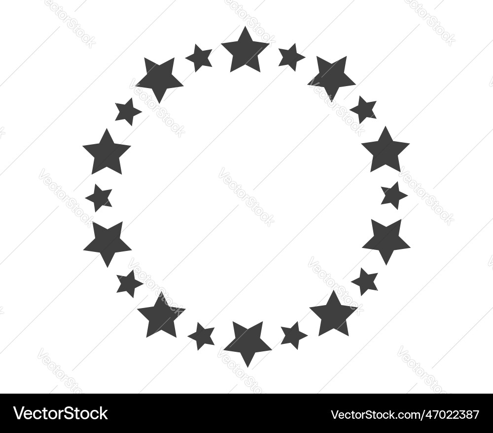 Start decoration frame in stars abstract round Vector Image