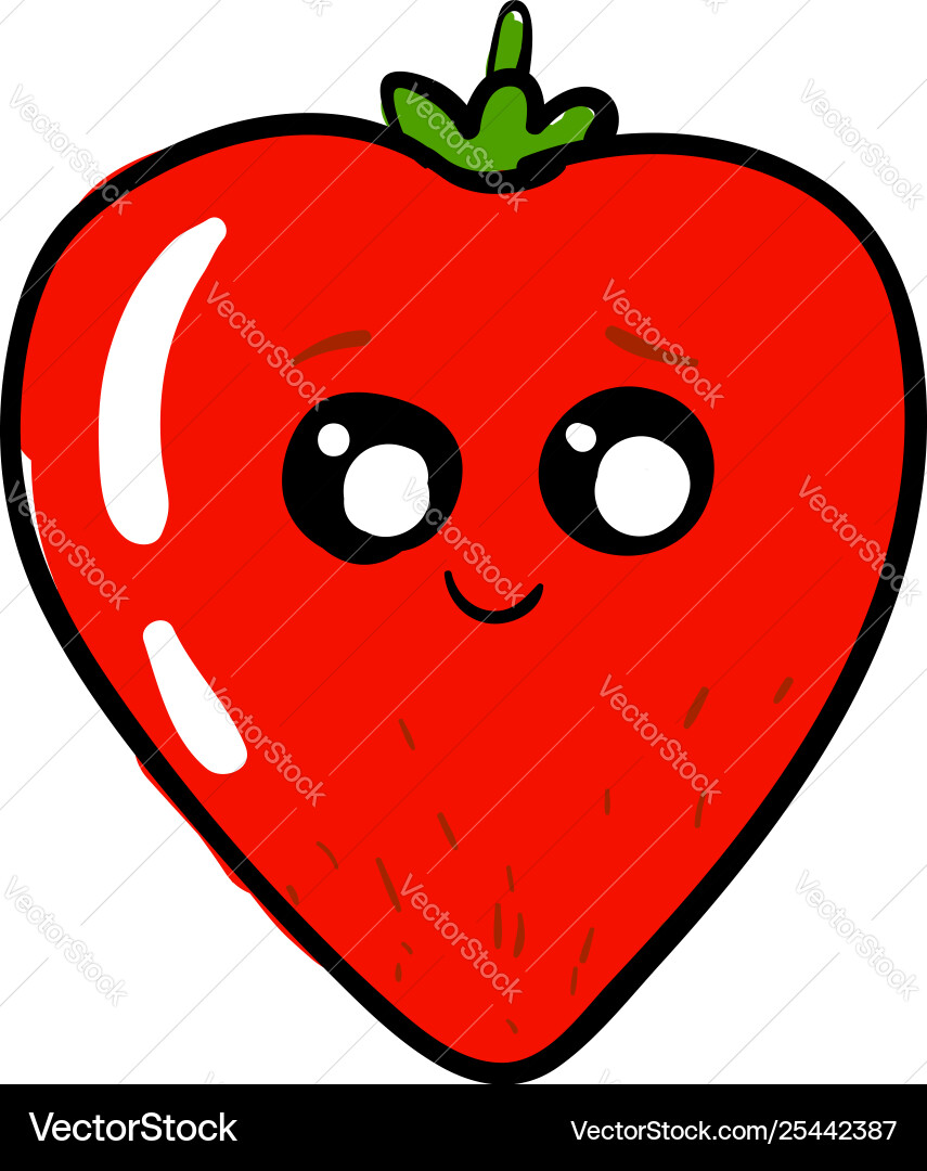 Strawberry smile or color Royalty Free Vector Image