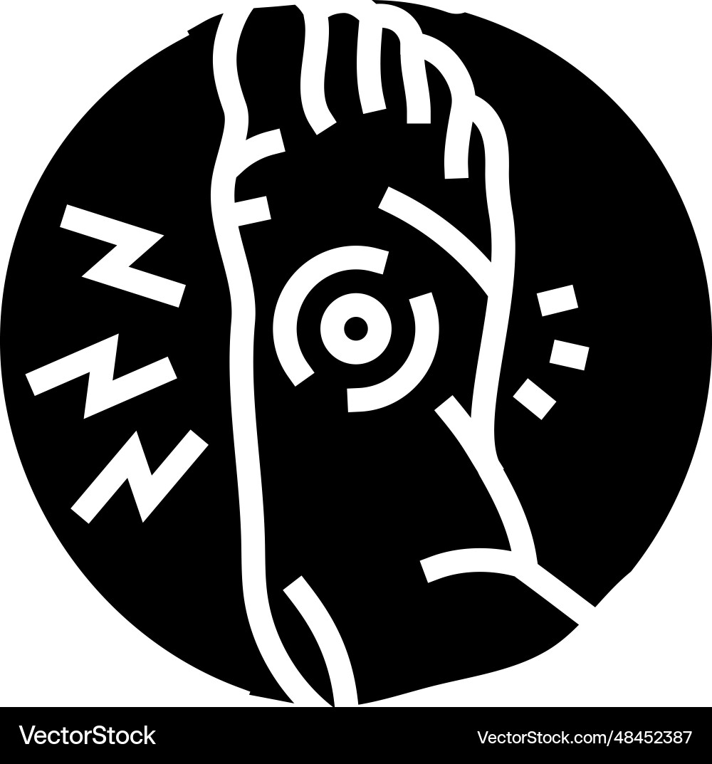 Swelling inflammation disease symptom glyph icon Vector Image