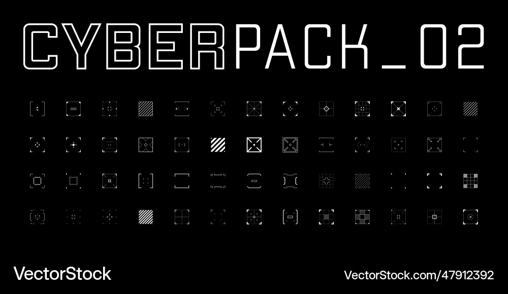 A pack of cyberpunk style aims Royalty Free Vector Image