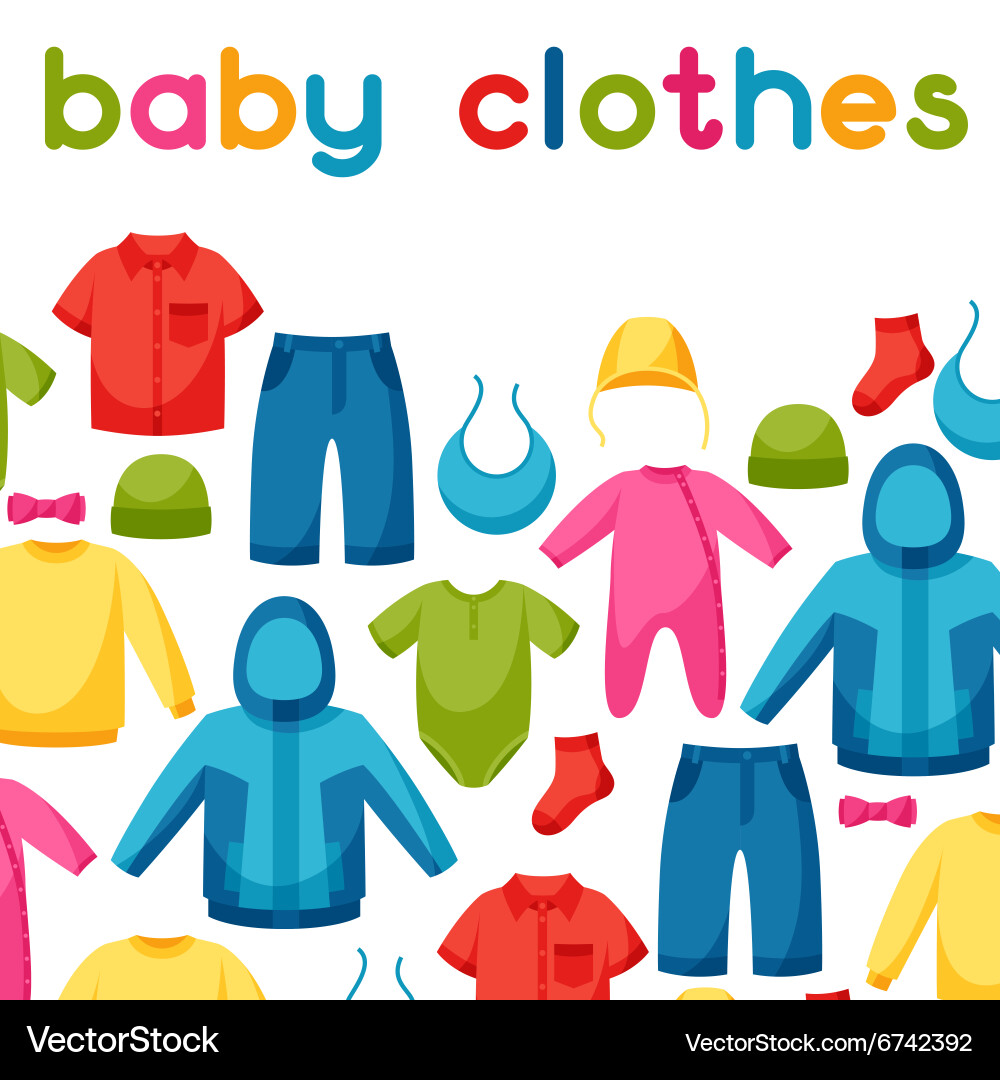 Baclothes background with clothing items Vector Image