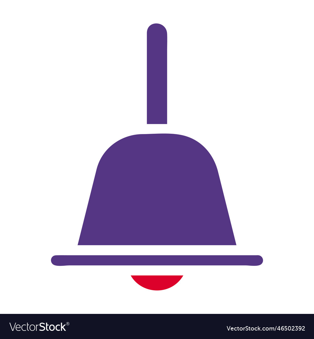 Bell icon solid red purple style easter element Vector Image