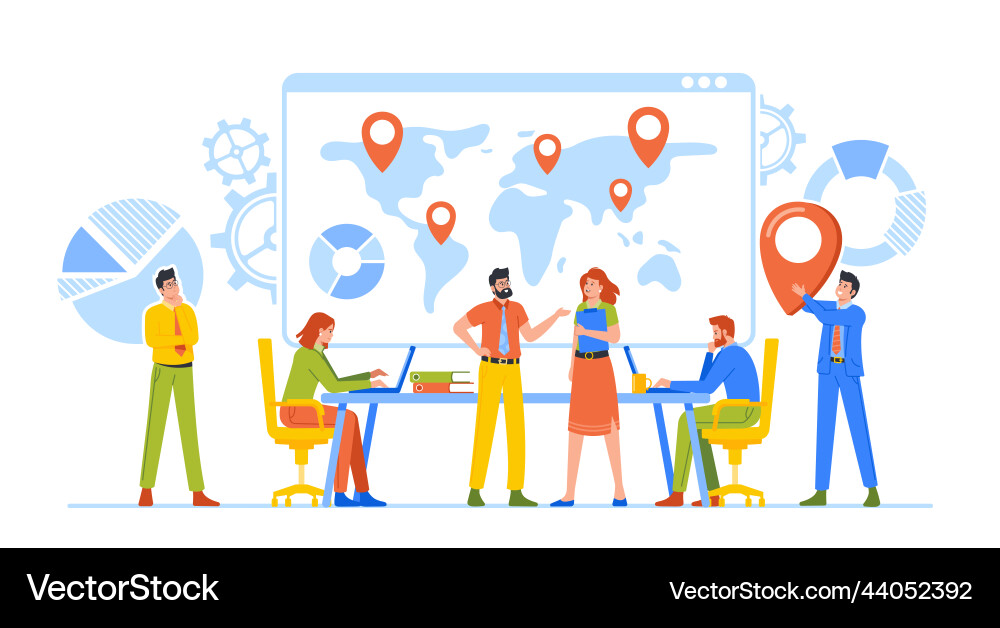 Business people think and discussing idea Vector Image