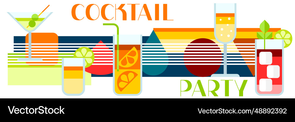 Cocktail party invitation abstract background Vector Image